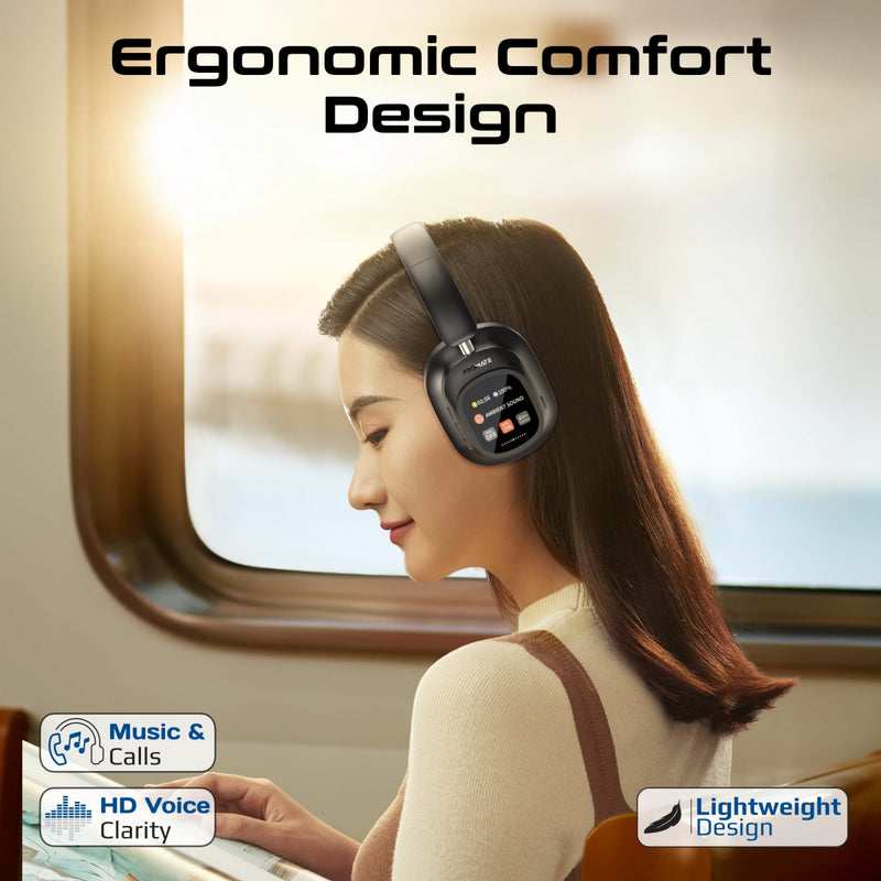 High-Definition Hybrid ANC Headphones with Detachable Magnetic LCD Tou ...