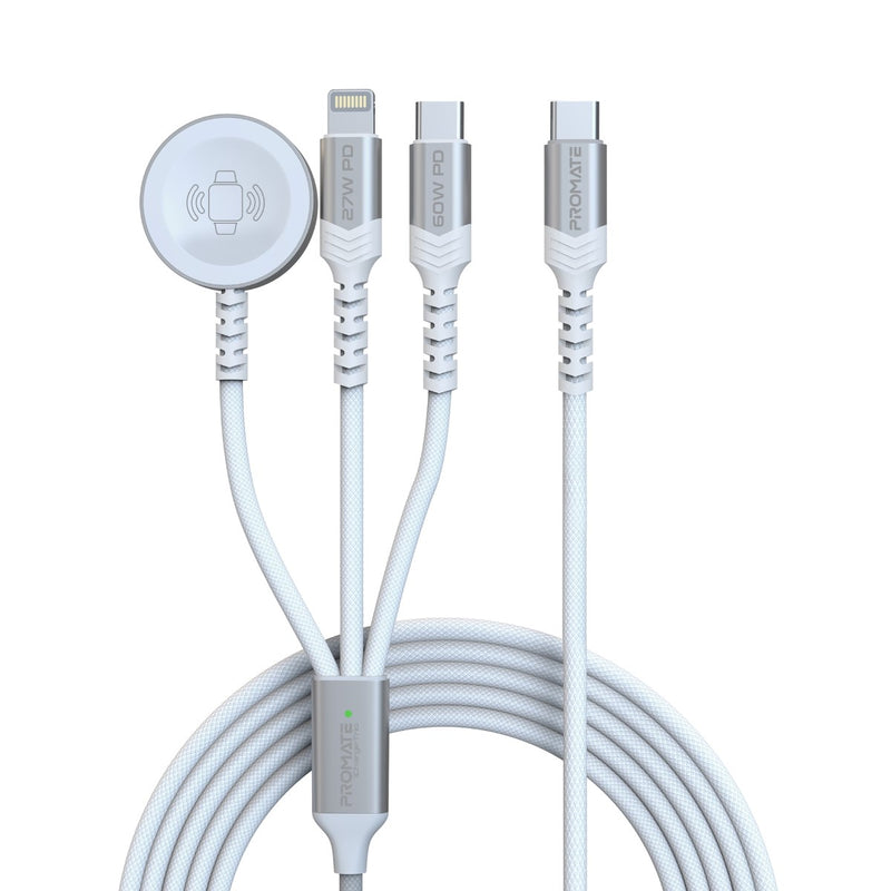 5-in-1 Multi-Connector Cable for Charging & Data Transfer with Apple W ...