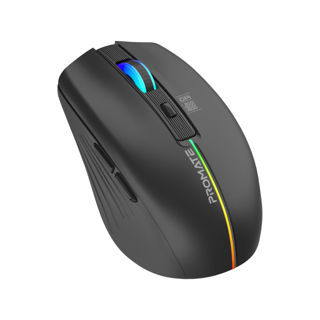 2.4GHz Wireless Ergonomic Optical Mouse with LED Rainbow Lights ...
