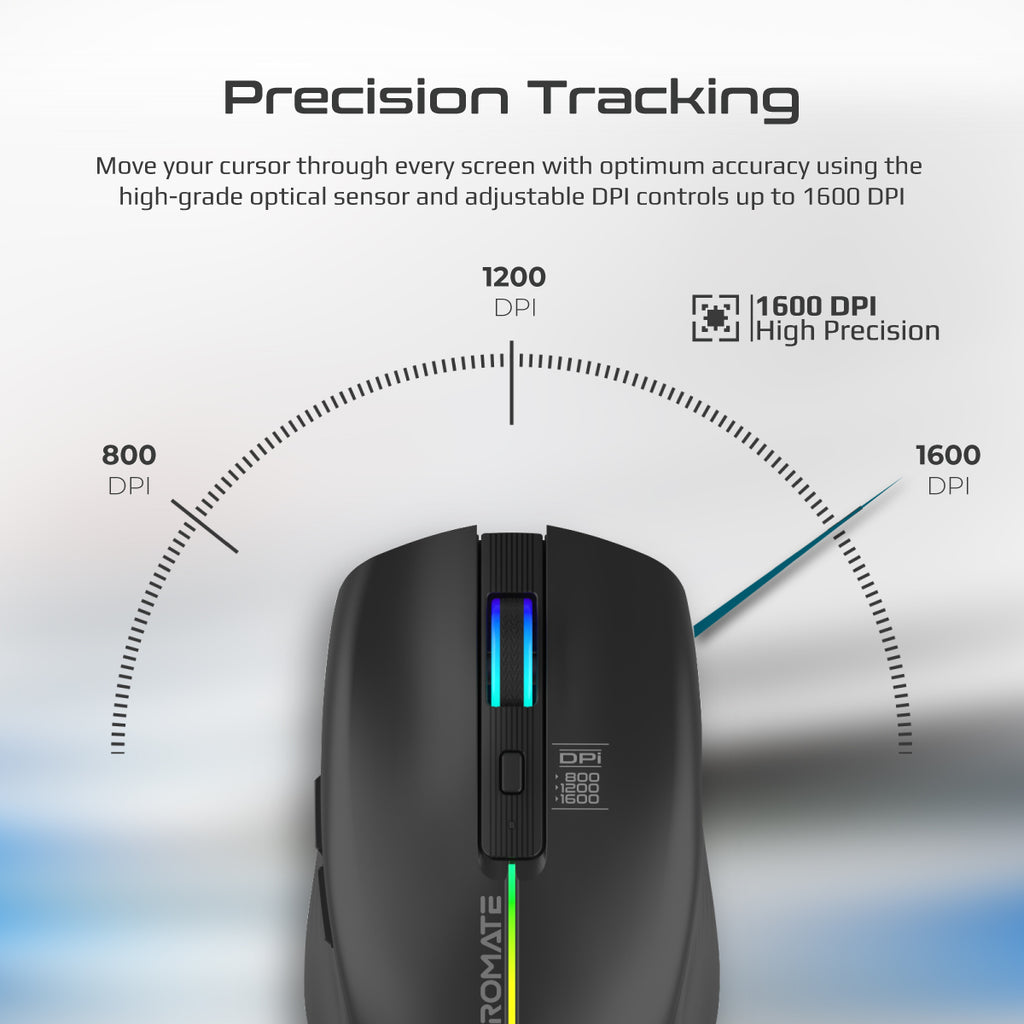 2.4GHz Wireless Ergonomic Optical Mouse with LED Rainbow Lights ...
