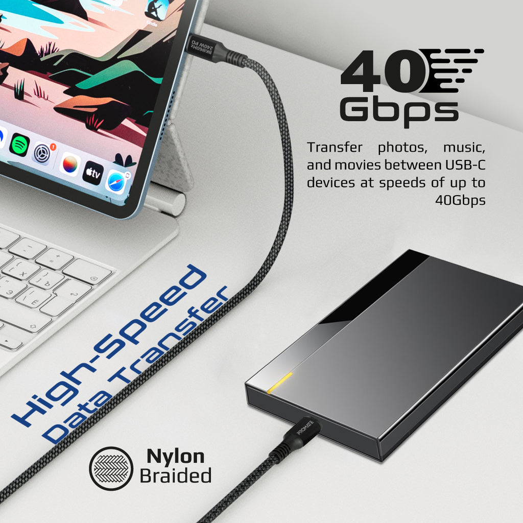 240W Super Speed Fast Charging USB-C Cable – Promate Technologies