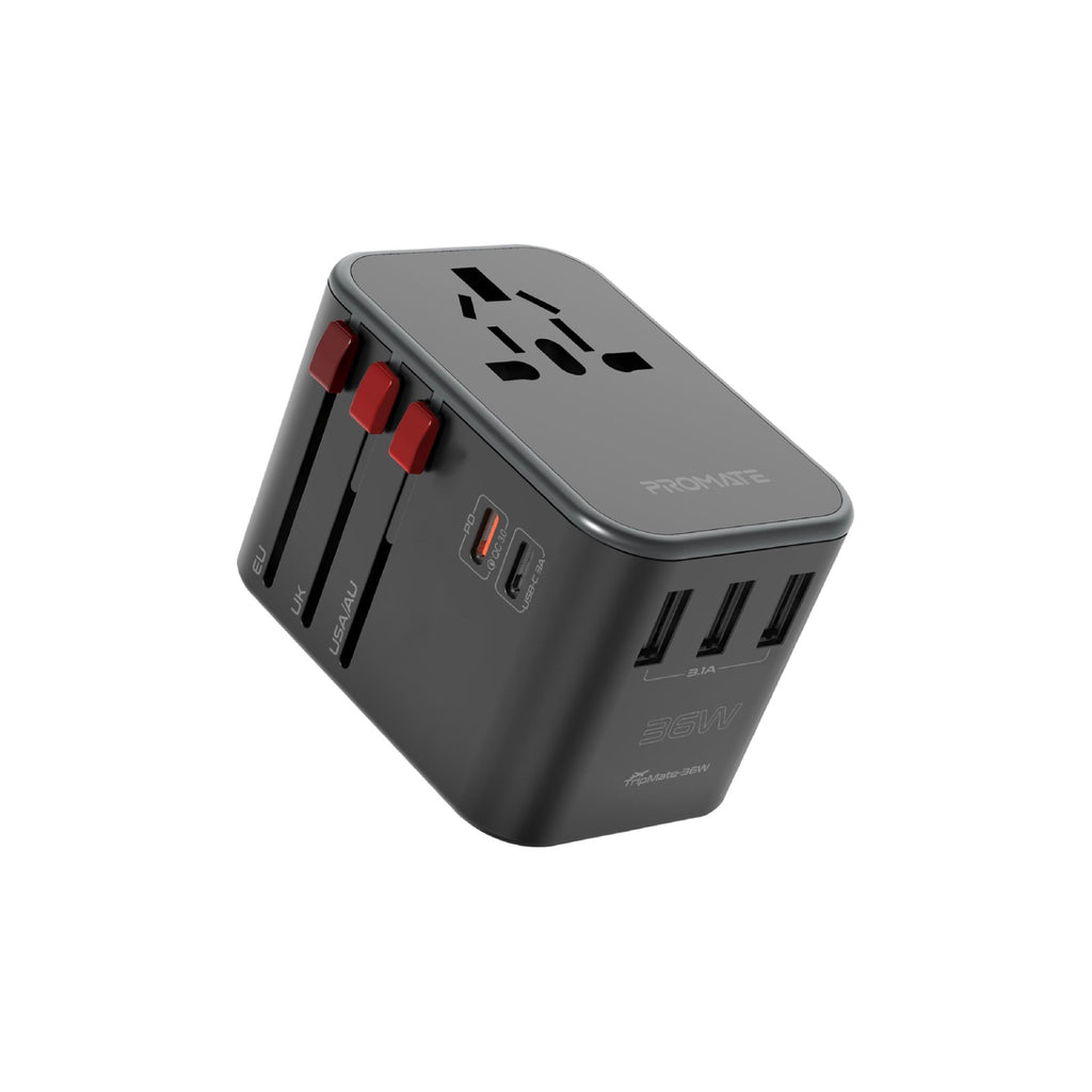 Smart Charging Surge Protected Universal Travel Adapter – Promate ...
