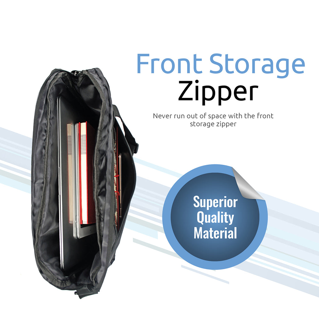 Premium Lightweight Messenger Bag for Laptops up to 15.6” with Front S ...