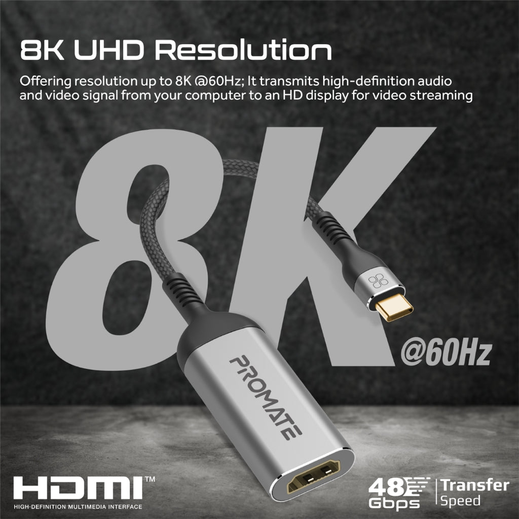 8K@60Hz CrystalClarity™ USB-C to HDMI® Adapter – Promate Technologies