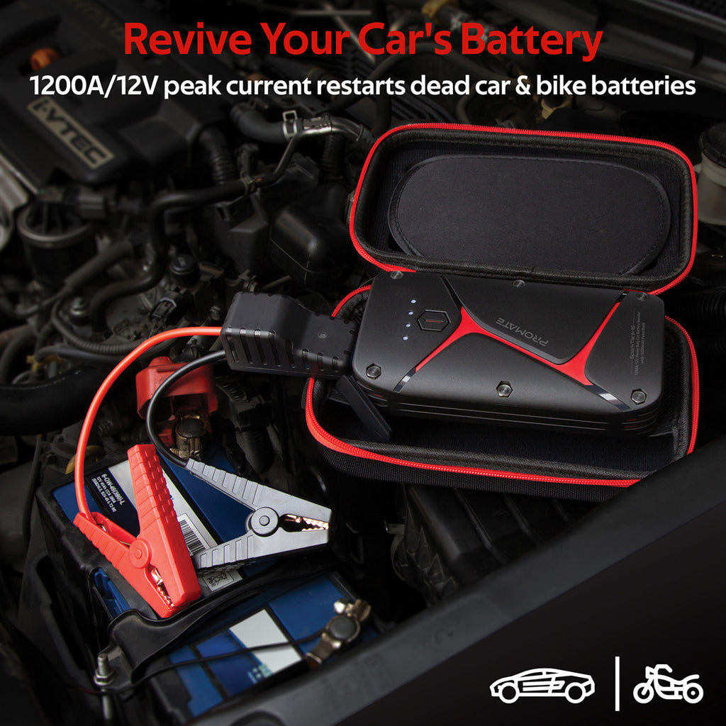 1200A/12V Heavy Duty Car Battery Booster with 16000mAh PowerBank ...