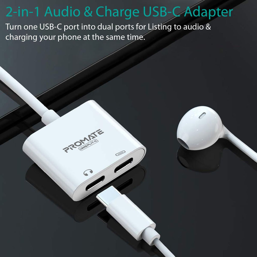 2-in-1 Audio & Charge USB-C Adapter – Promate Technologies