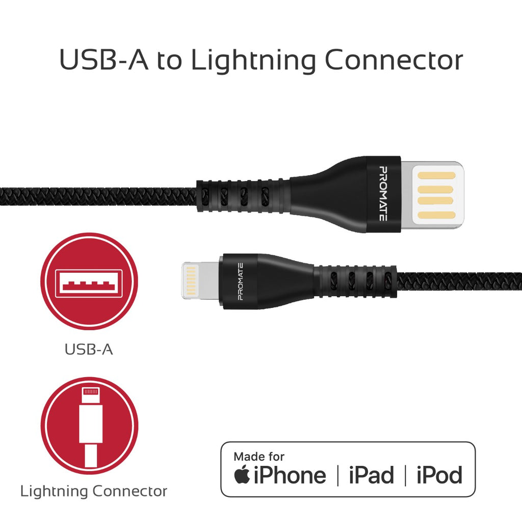 High-Speed Fast Charging Syncing 2A Lightning Connector Cable with 1.2 ...